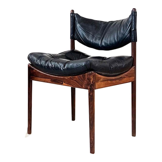 1960s Kristian Vedel Black Leather "Modus" Side Chair | Chairish