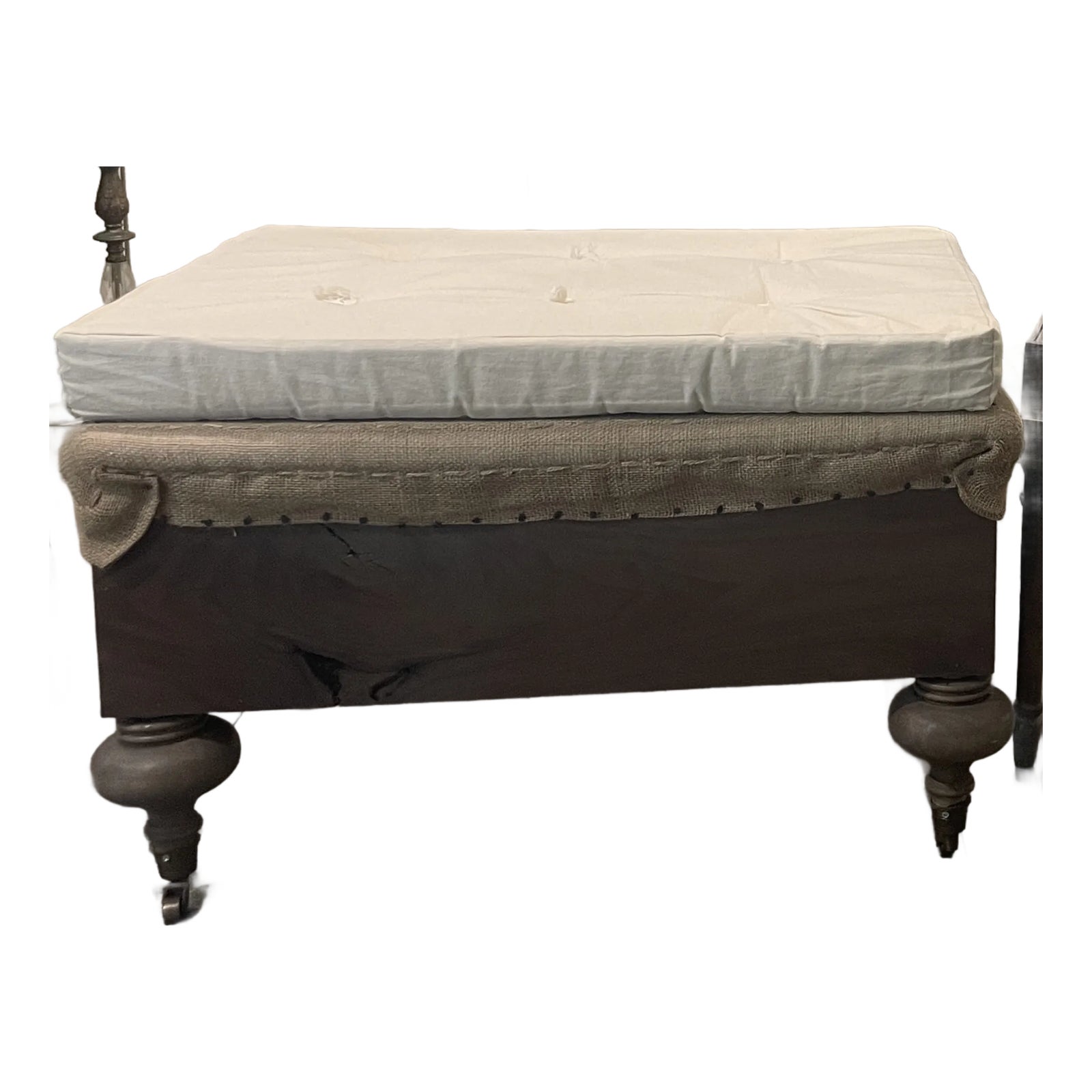Contemporary Deconstructed Ottoman | Chairish