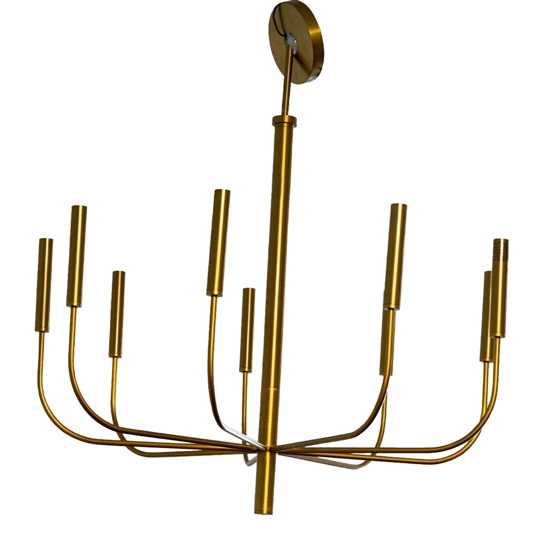 Late 20th Century Brass Candelabra Light Fixture Chandelier | Chairish