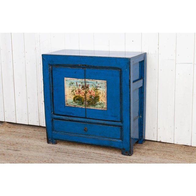 High Gloss Royal Blue Buffet Cabinet | Chairish