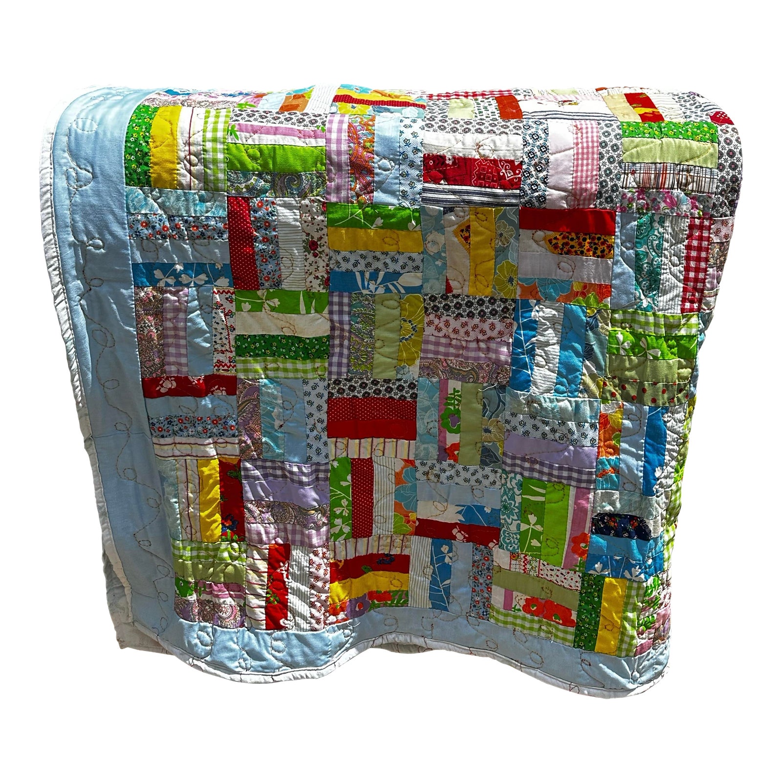 1950s Vintage Handcrafted Patchwork Quilt | Chairish
