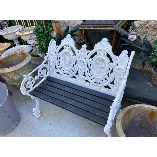 Mid 20th Century Cast Aluminum Garden Bench | Chairish