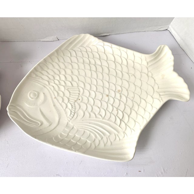 Vintage Holland Mold White Fish Plates- 9 Pieces | Chairish