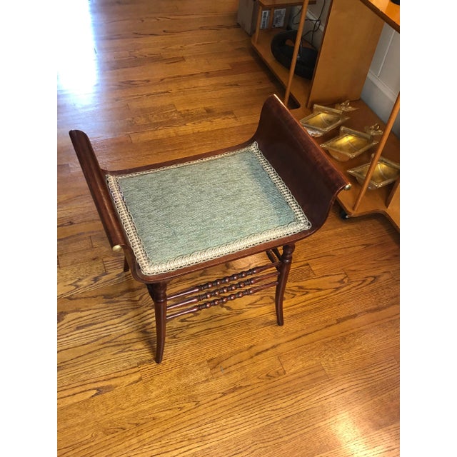 Neoclassical Style Curved Upholstered Bench | Chairish