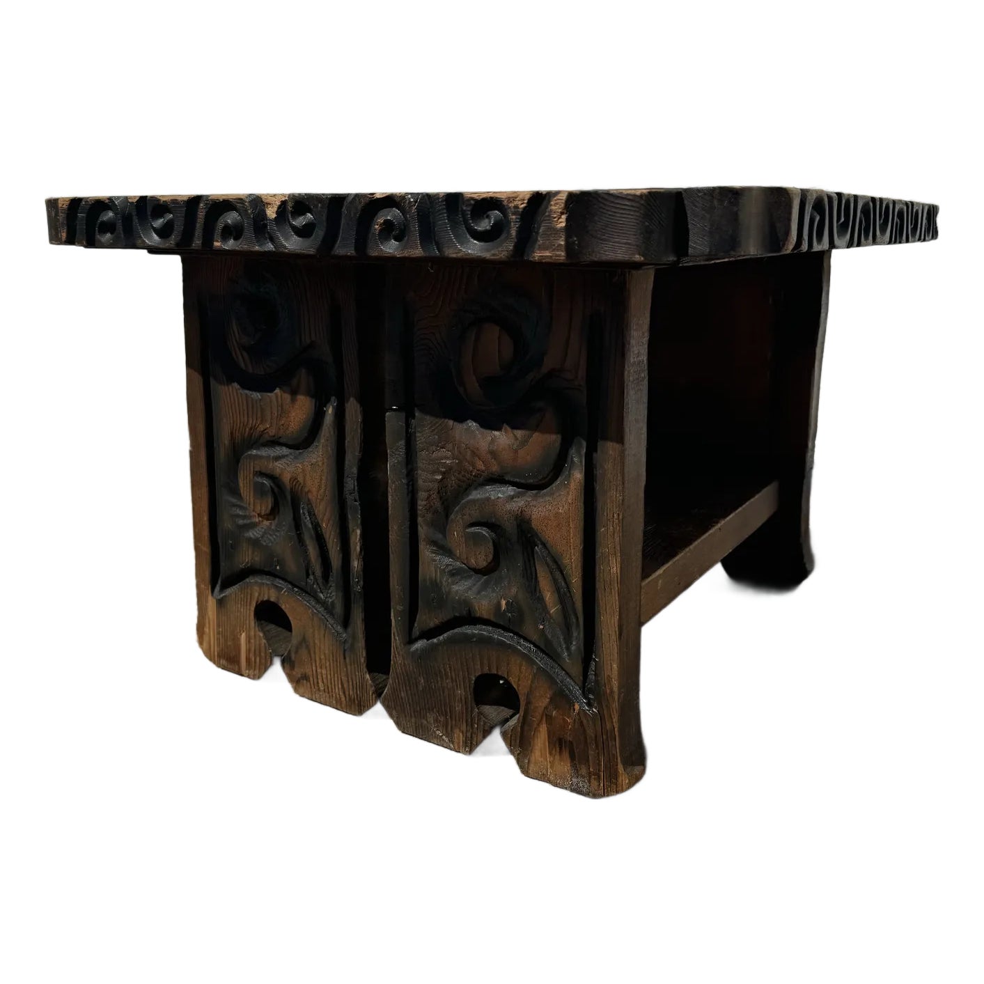 1960s Vintage Witco Tiki End Table | Mid-Century Modern Carved Cedar ...