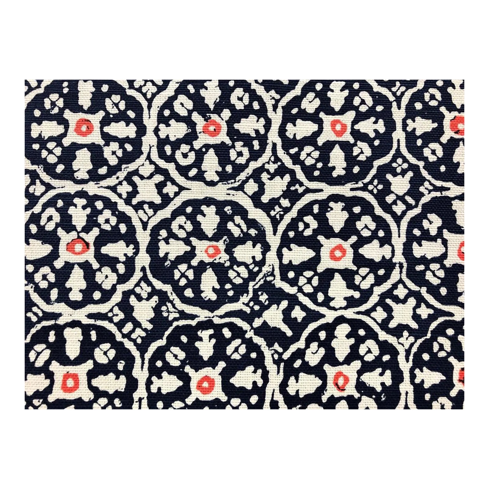 Quadrille China Seas Nitik II Navy Orange on Tint Ethnic Tribal ...