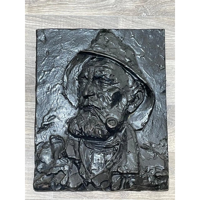 1900s English Fisherman Sea Captain Pipe Smoker Wall Plaque | Chairish