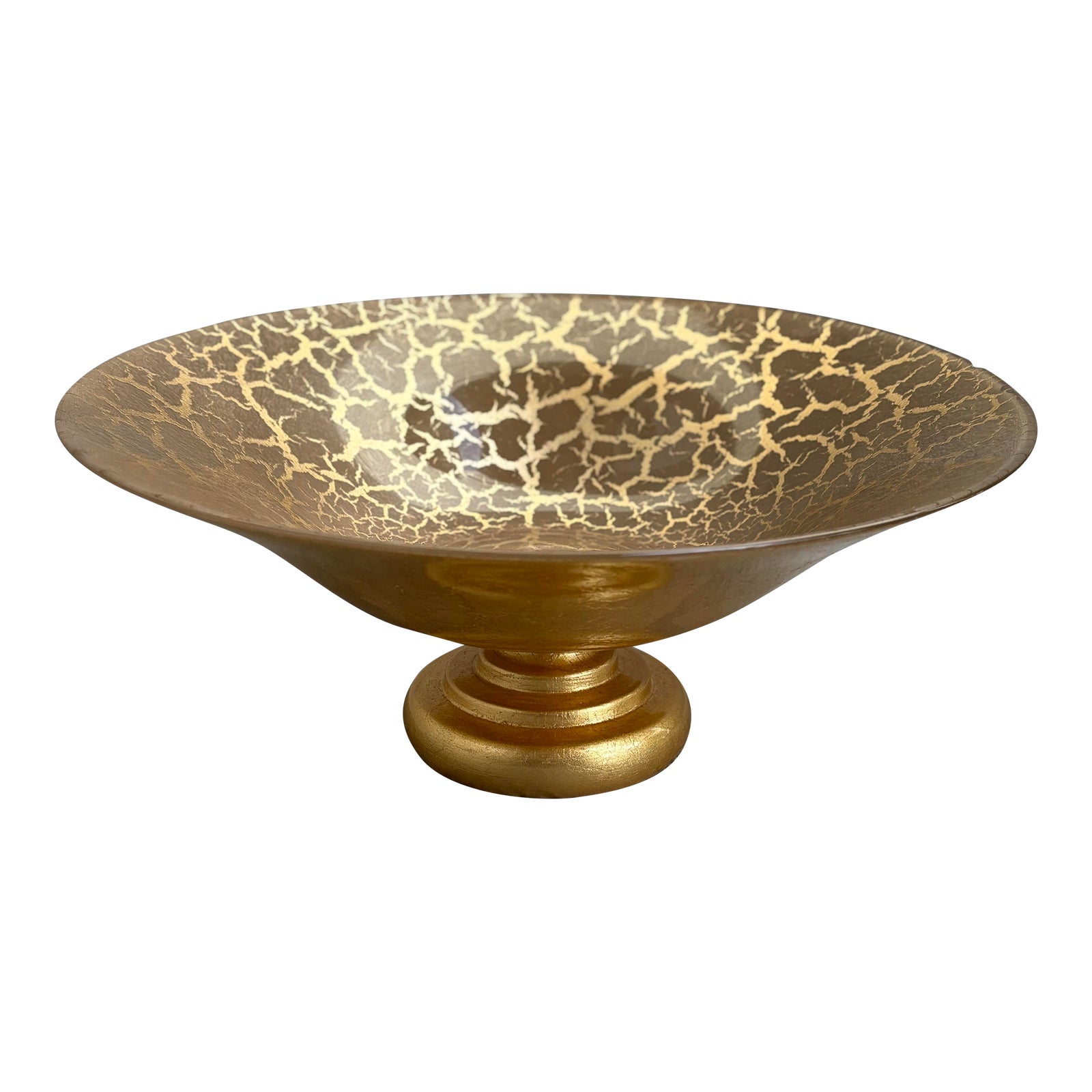 Gold Decorative Pedestal Bowl | Chairish