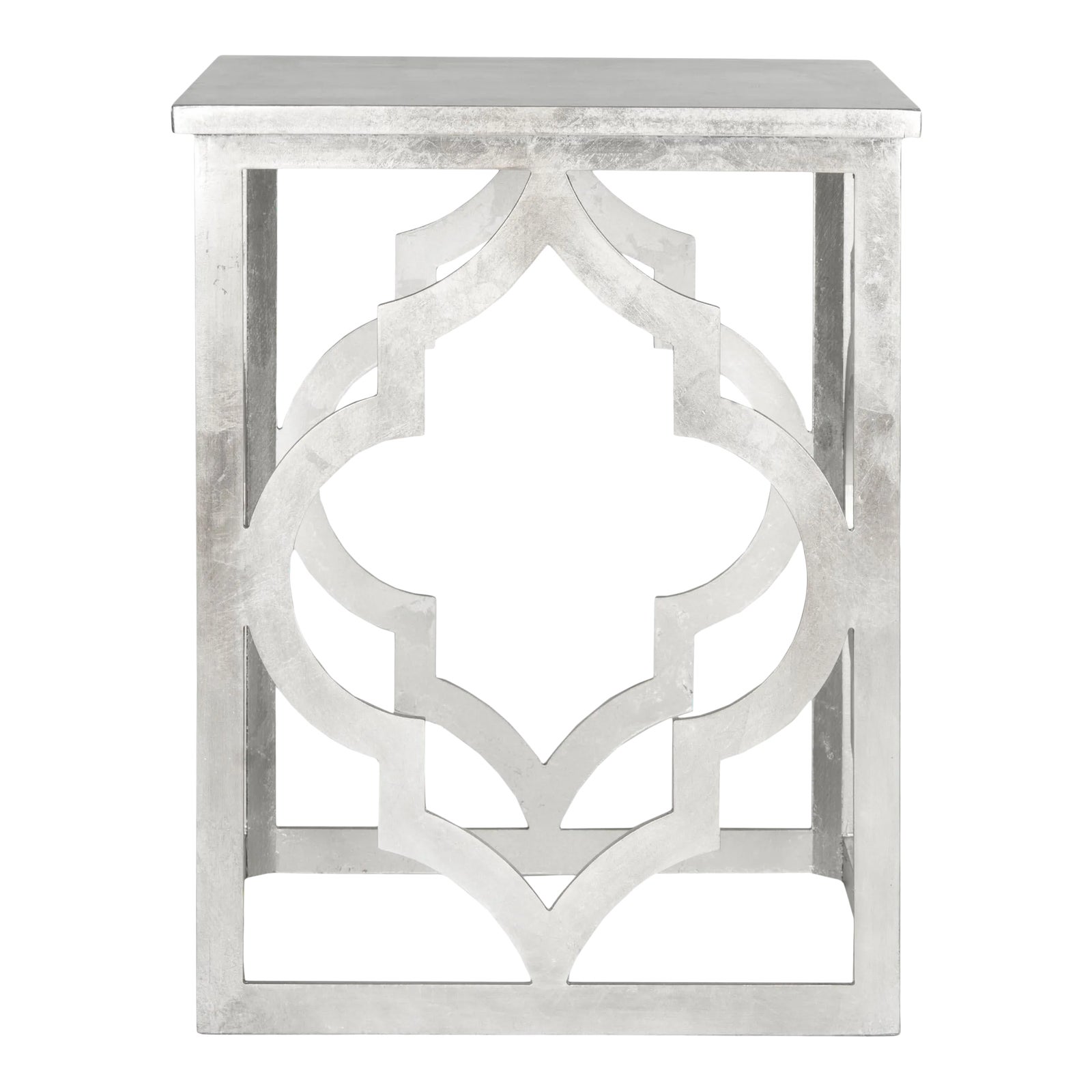 Trellis End Table in Silver Leaf | Chairish