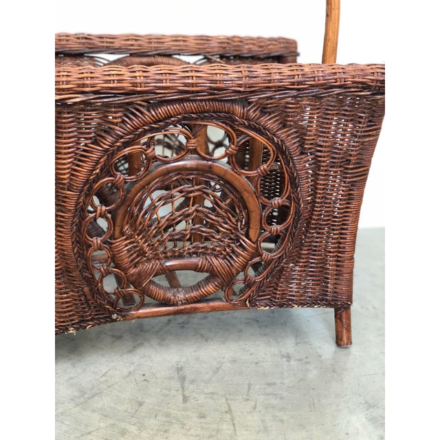 Mid 20th Century Vintage Mid-Century Modern Woven Wicker Magazine Rack ...