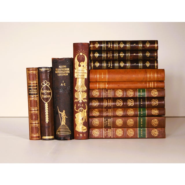 94 Fine Antique Leather Books From Early 1900 With Decorative Gilding ...