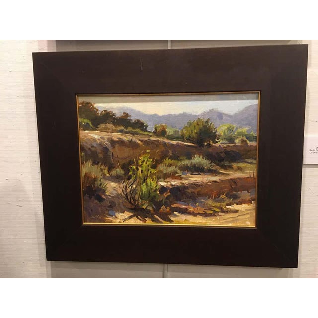Framed Oil on Linen Panel "Santa Fe River Bed" New Mexico Desert Scene ...