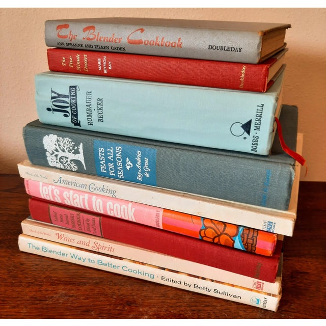 Vintage Cookbooks Stack Library Kitchen Books | Chairish