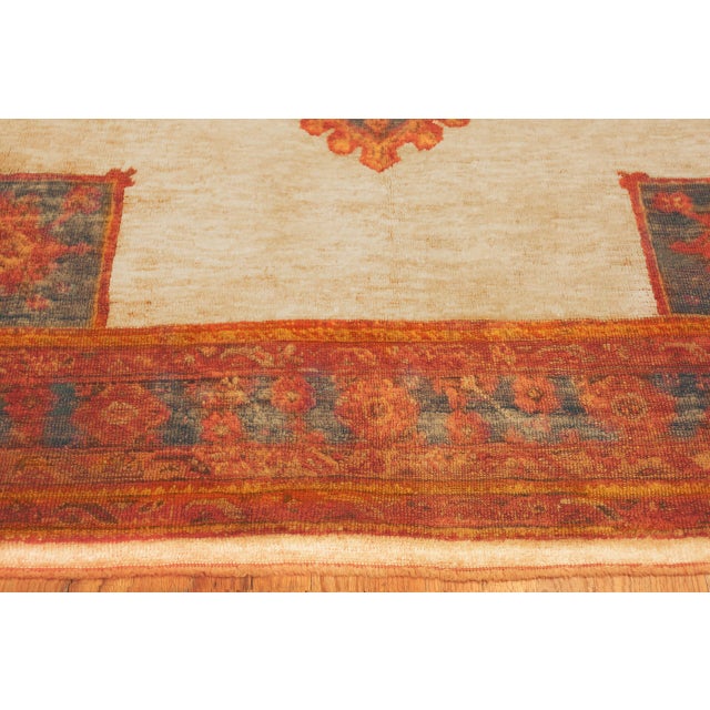 Nazmiyal Collection Antique Turkish Oushak Angora Rug | Chairish
