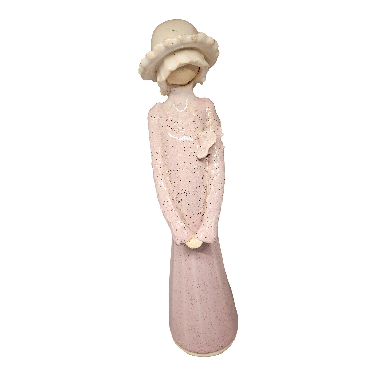 Vintage Ceramic Signed Louise Auger Pink Lady Figurine / Sculpture ...