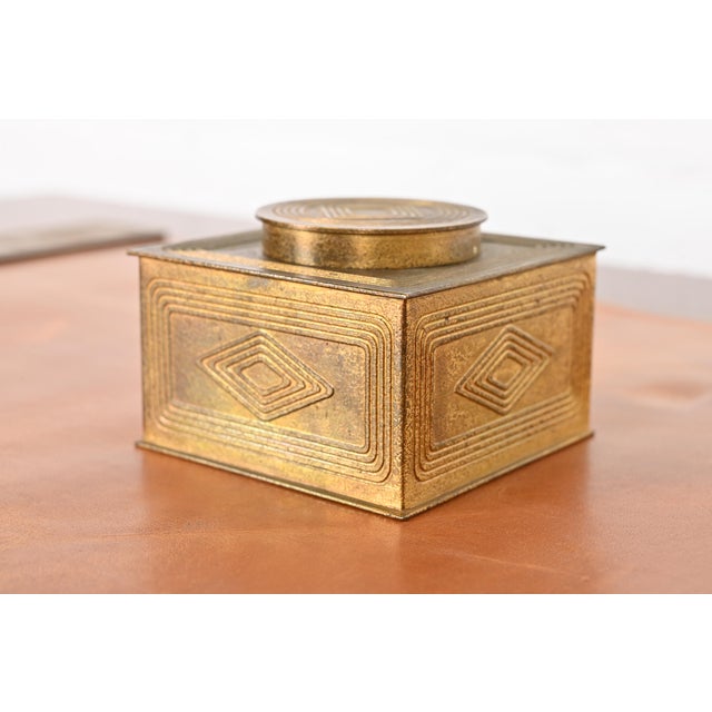 Tiffany Studios New York Graduate Bronze Doré Inkwell | Chairish