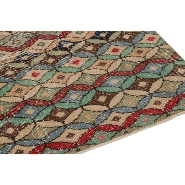 Vintage Zeki Muren Square Rug in Polychromatic Geometric Pattern by Rug ...