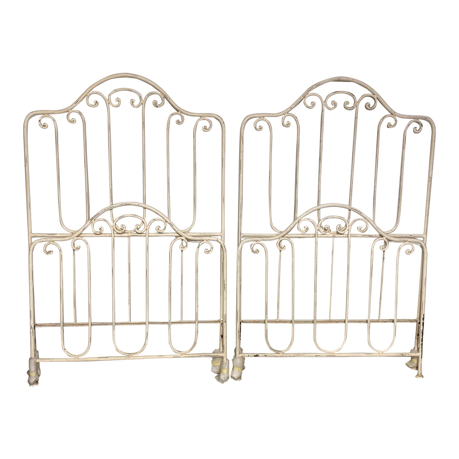 Pottery Barn Set of Twin Iron Head/Footboards | Chairish