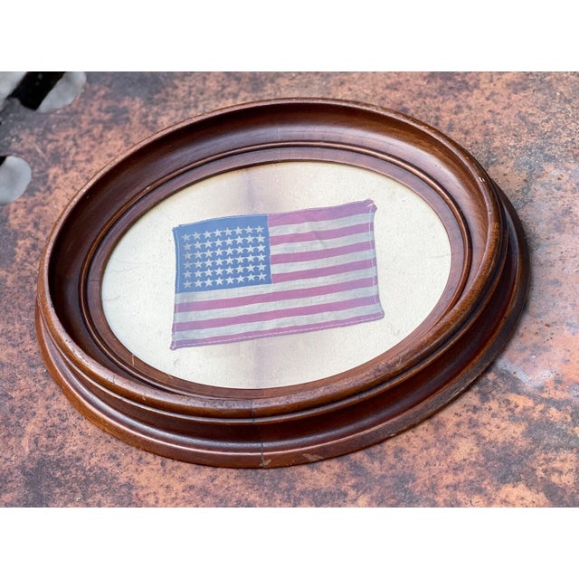 Vintage 48 Star American Flag 1940 in Vintage 1880’s Antique Walnut ...