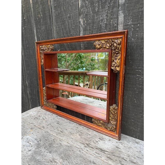 Mid-Century Modern Shadow Box Mirrored Shelf | Chairish