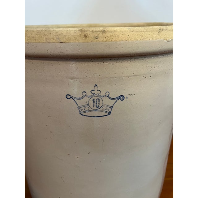 Vintage Robinson Ransbottom 10 Gallon Stoneware Blue Crown Crock Made ...