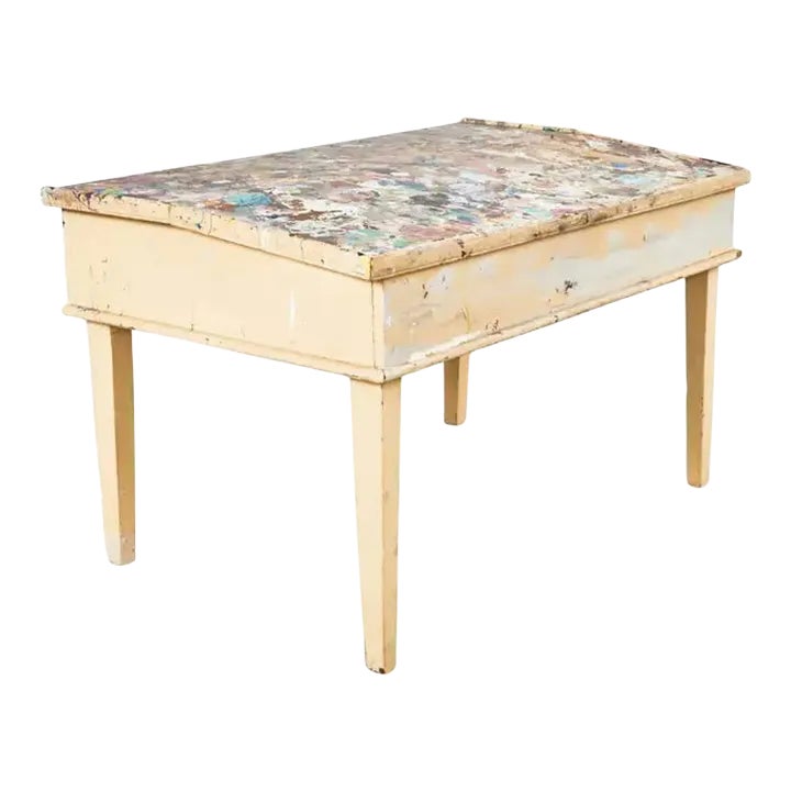 Artist Ira Yeager's Studio Painting Palette Work Table | Chairish