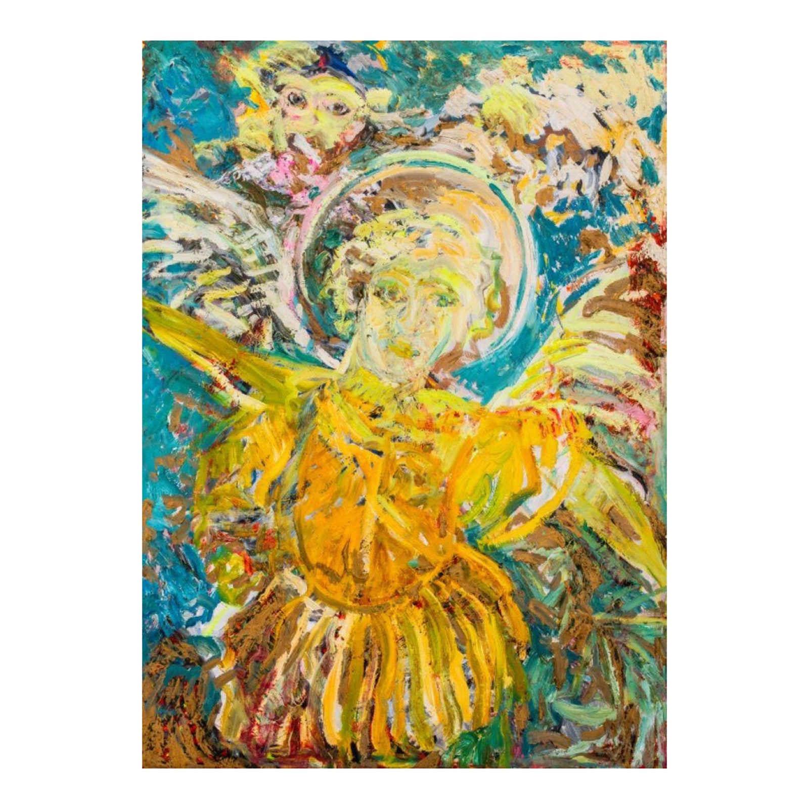 Hunt Slonem "Angel" Oil on Canvas,1985 | Chairish