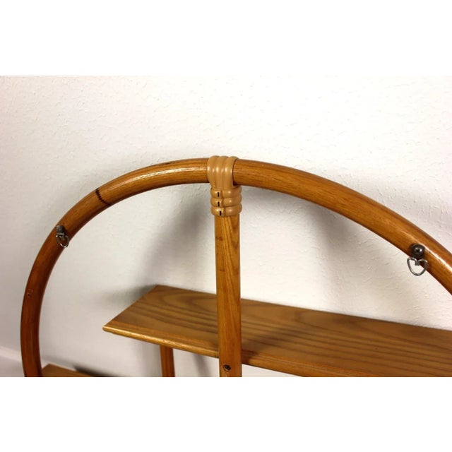 Vintage Rattan Round Circle Wall Shelf Hanger Boho Bohemian Bamboo ...