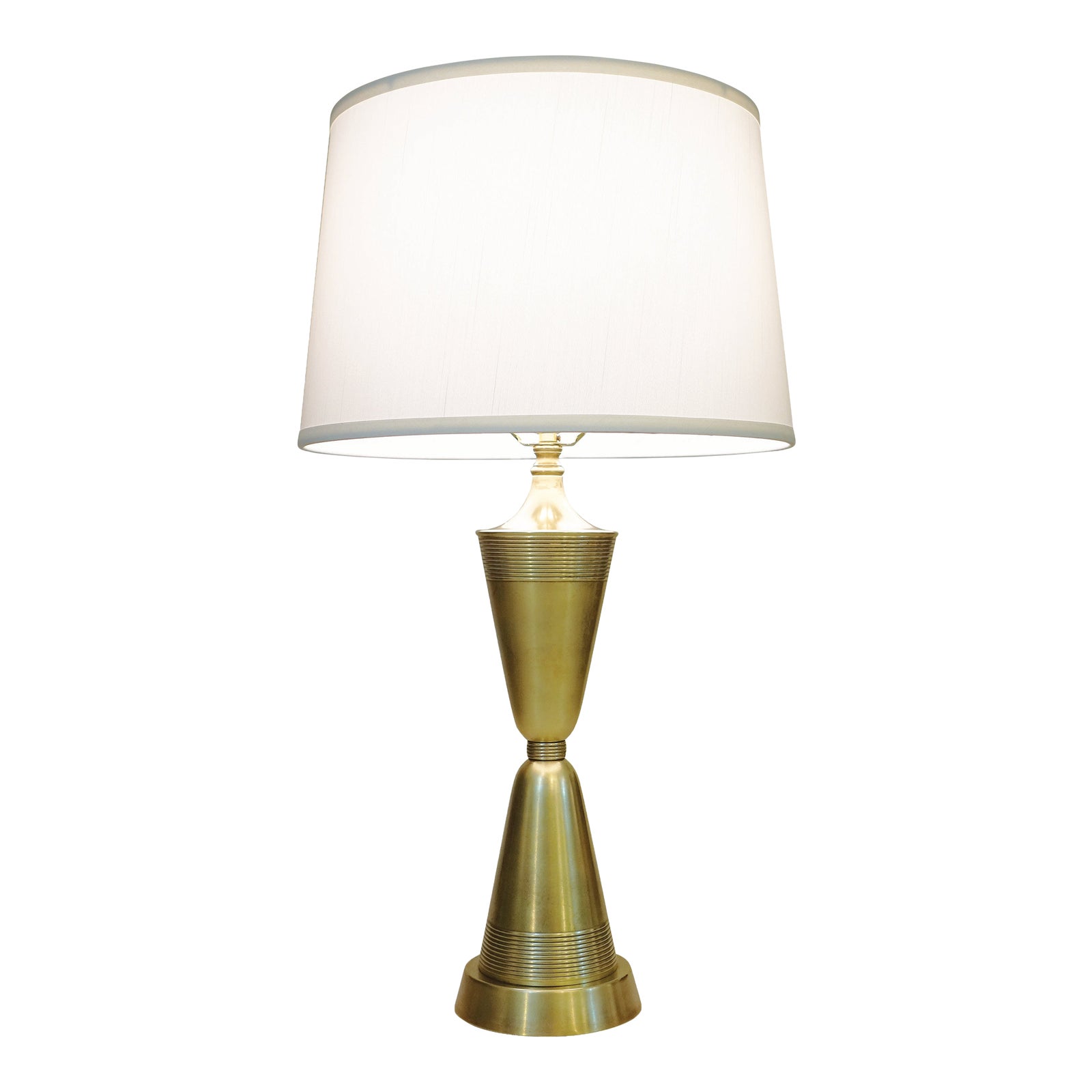 Art Deco Streamline Brass Clessidra Hourglass Table Lamp 1930s | Chairish
