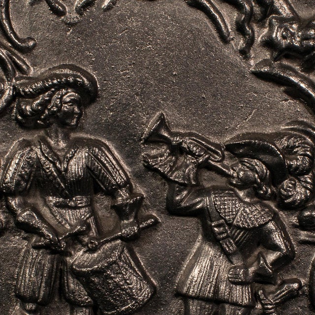 1850s Antique Victorian English Cast Iron Relief Fire Back | Chairish