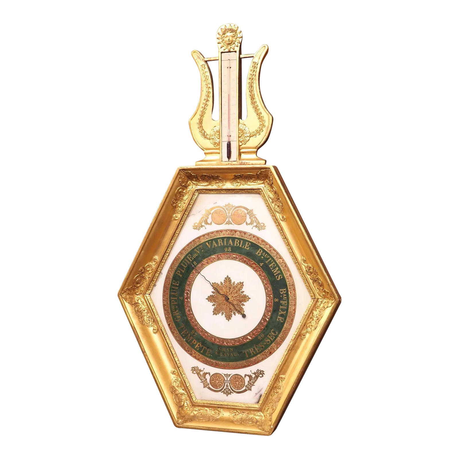 Antique French Giltwood Barometer Thermometer, Circa 1815 | Chairish