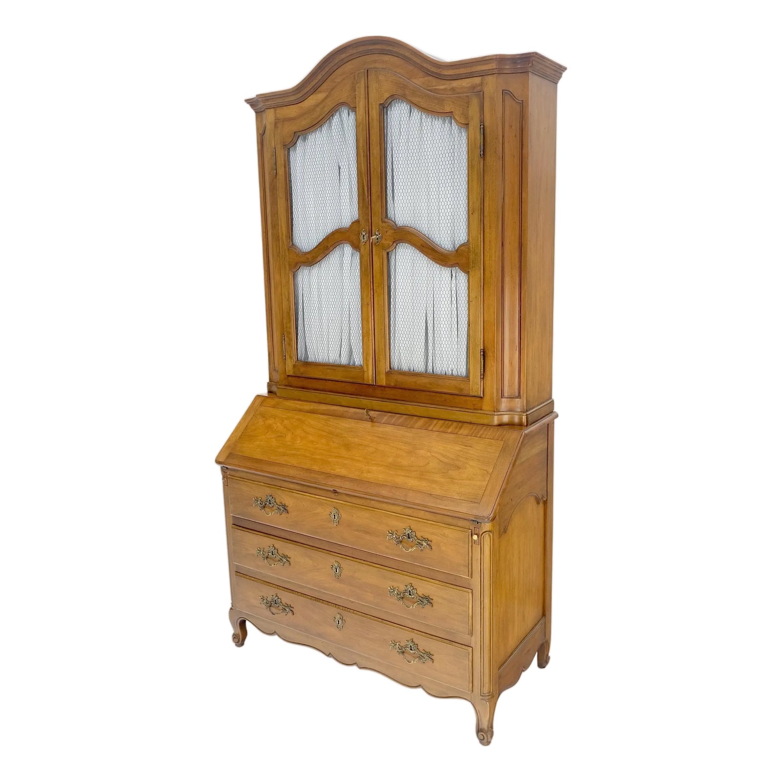 Baker Solid Cherry Draped Doors Drop Front Secretary Desk Dresser ...