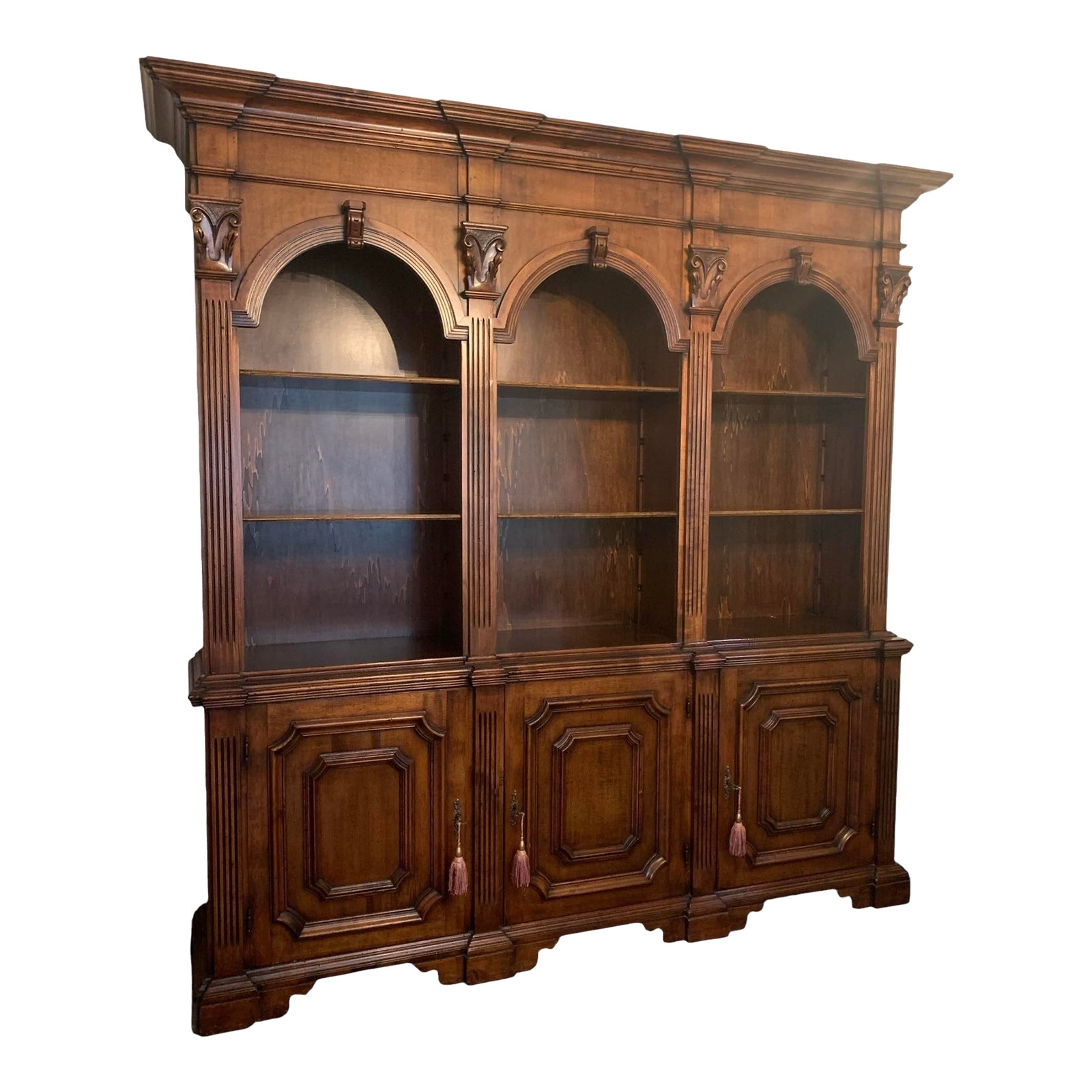 1970s Bernhardt Triple Bookcase Display Shelving Unit | Chairish