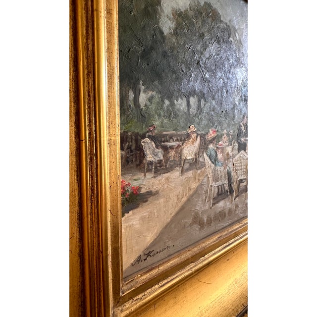 Anton Karssen “The Luncheon” Oil Painting in Gold Frame Dutch Artist | Chairish