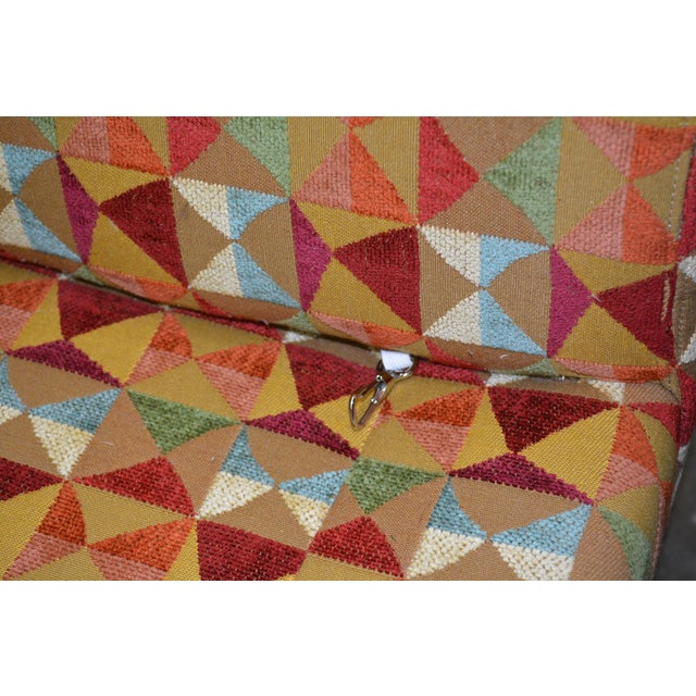 1960s Mid Century Modern Kravet Furniture Retro Orange Red Geometric ...