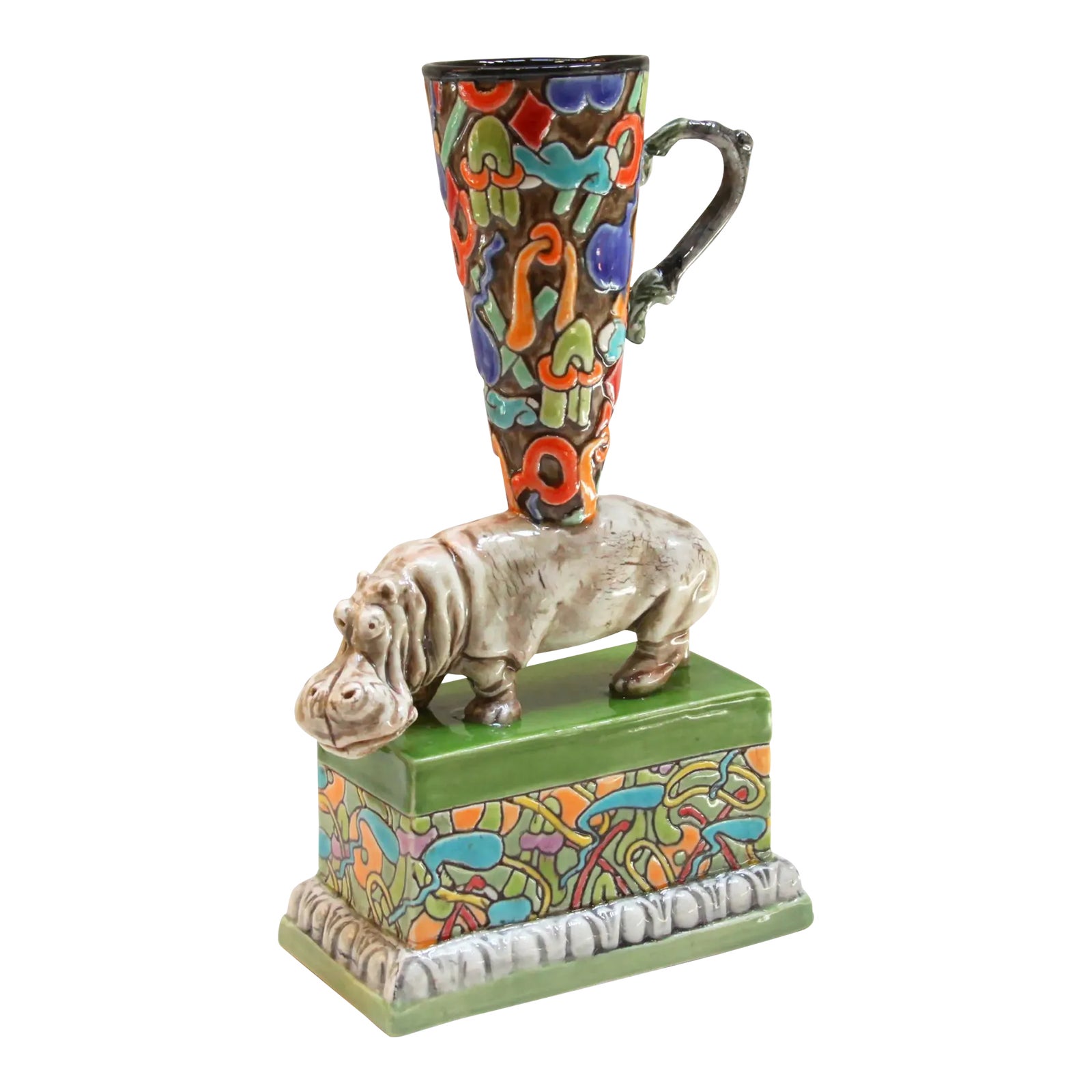Contemporary Functional Vessel, "Big Hippo Cup With Base" | Chairish