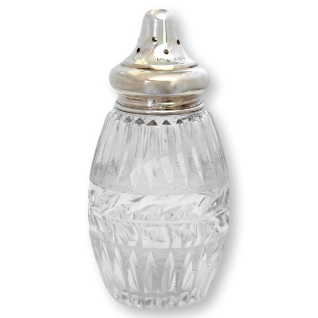 D. 1928 Sterling Silver & Cut Crystal Shaker | Chairish