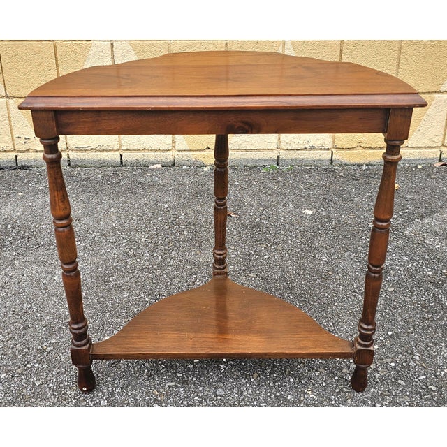 Mid 20th Century Edwardian Style Tiered Mahogany Console Table | Chairish