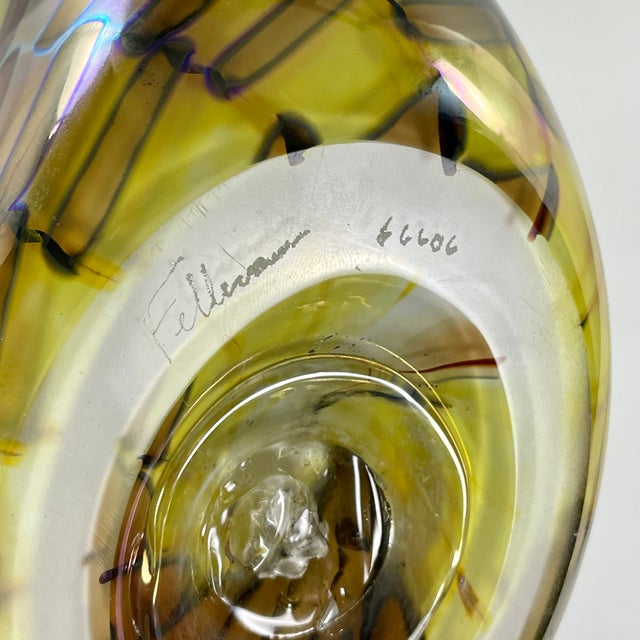 1980s Large Stephen Fellerman Iridescent Vase | Chairish