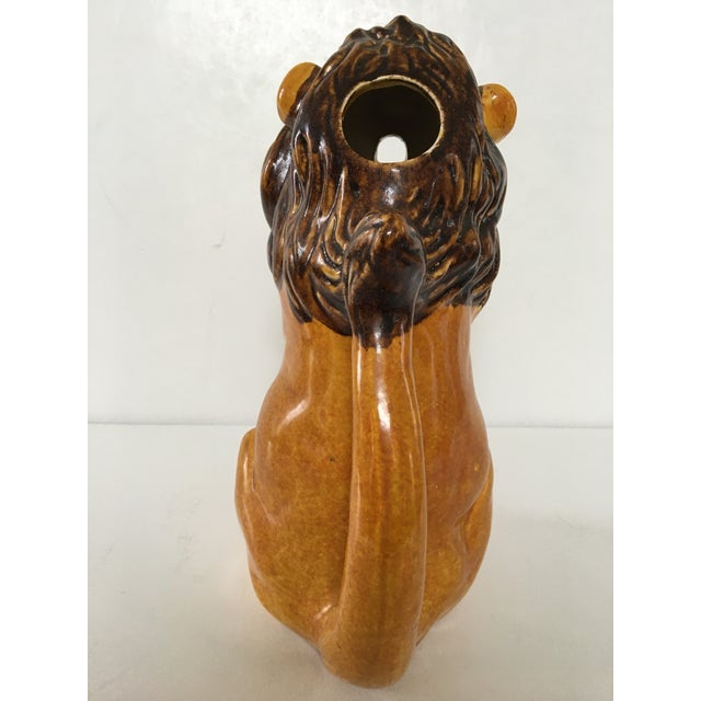 Hollywood Regency Mid-Century Roaring Hand Painted Lion Pitcher - Made ...