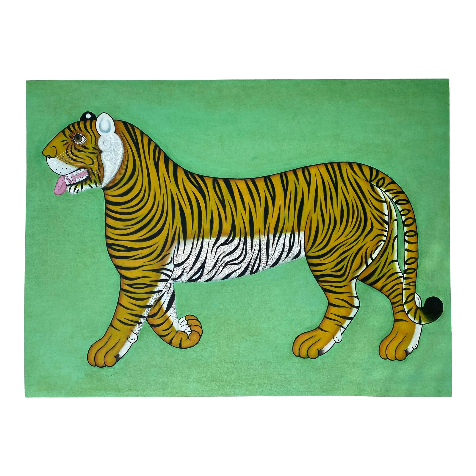 Indian Bengal Tiger Original Oil Painting in Large Size | Chairish