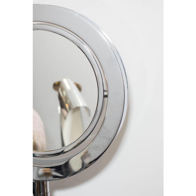 Adjustable Wall-Mounted 'Saturn Mirror' in Chrome | Chairish