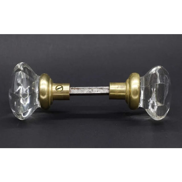 Pair of Mid 20th Century Glass Octagon Mercury Center Door Knobs | Chairish