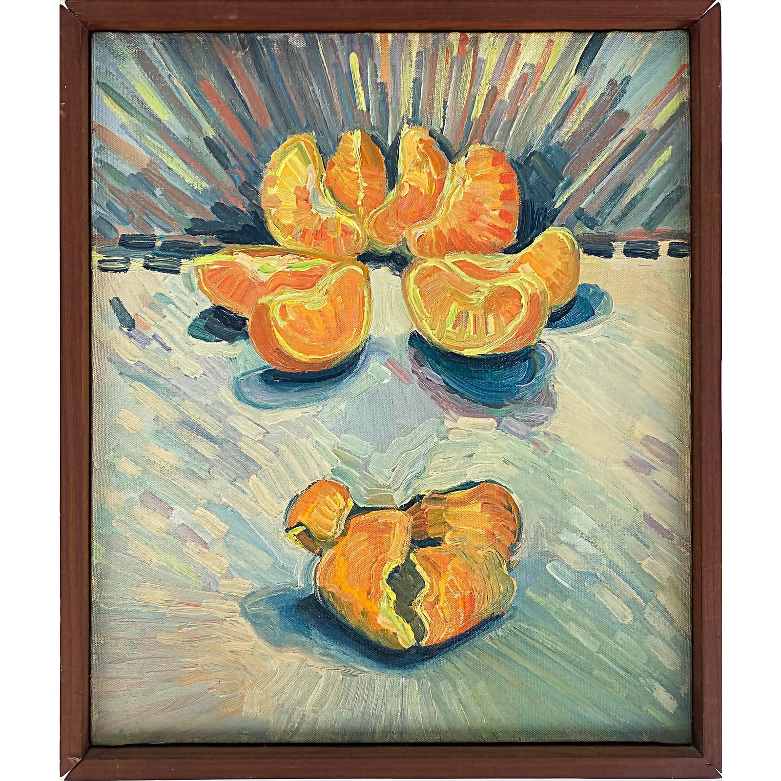 Vintage Warren Fischer Still Life Abstract Oil Painting of Oranges ...