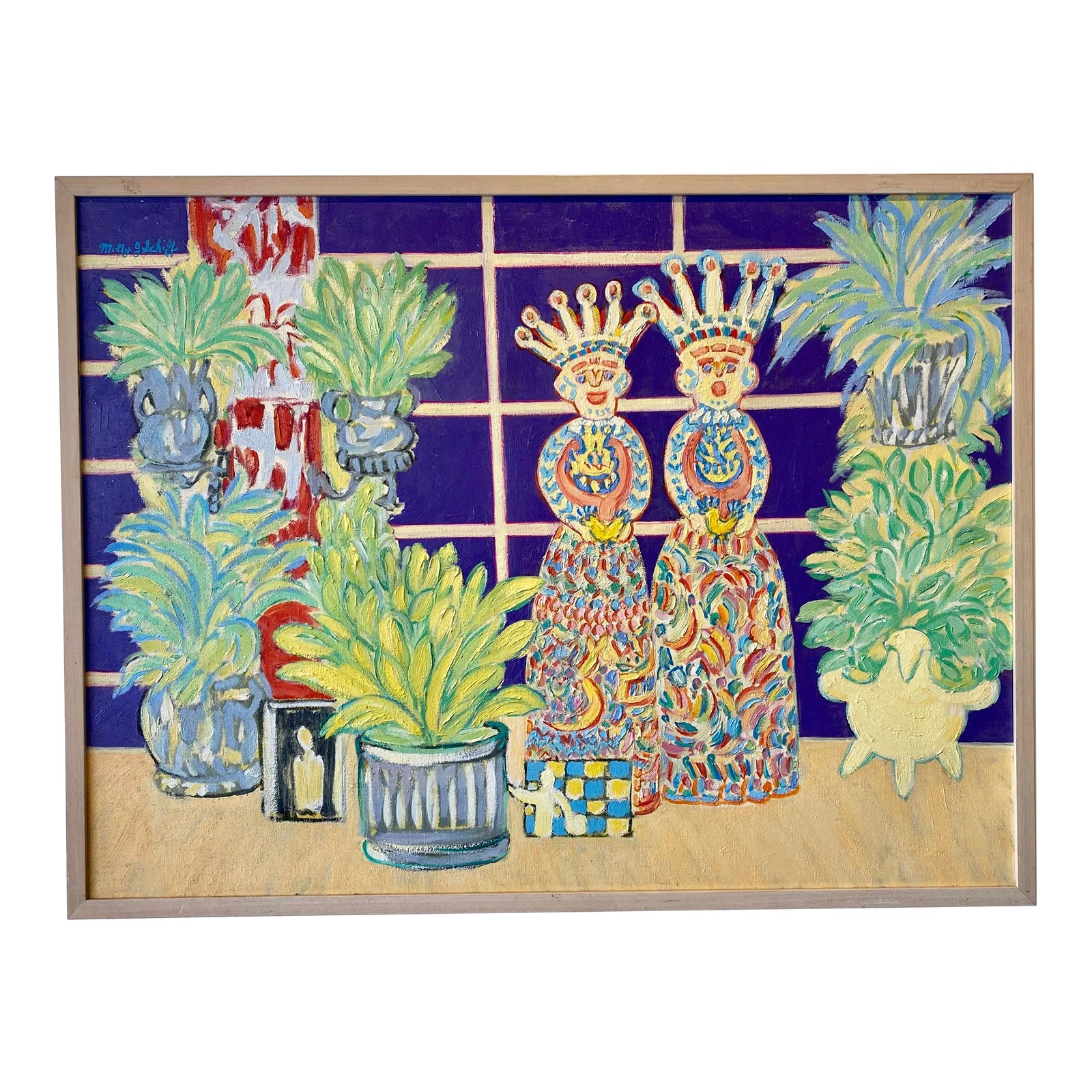 1970s Still Life Oil Painting Molly Schiff Chicago Imagist | Chairish