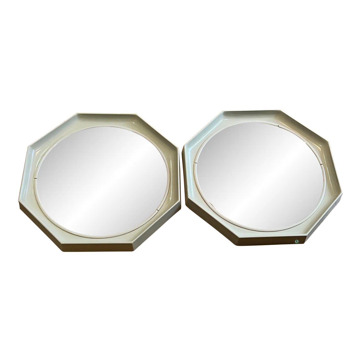 1970 Octagon Fiberglass Mirrors - a Pair | Chairish