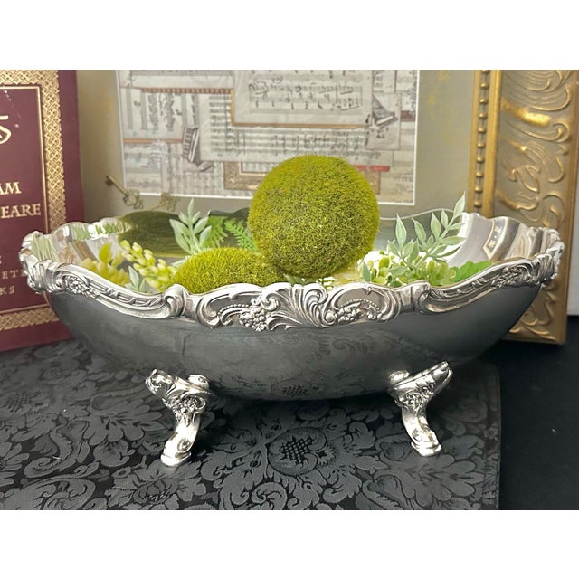 Vintage Wallace Silver Plated Baroque Centerpiece Bowl | Chairish