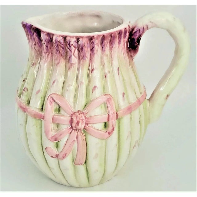 Vintage Trompe l'Oeil Italian Majolica Hand Painted Porcelain Water ...