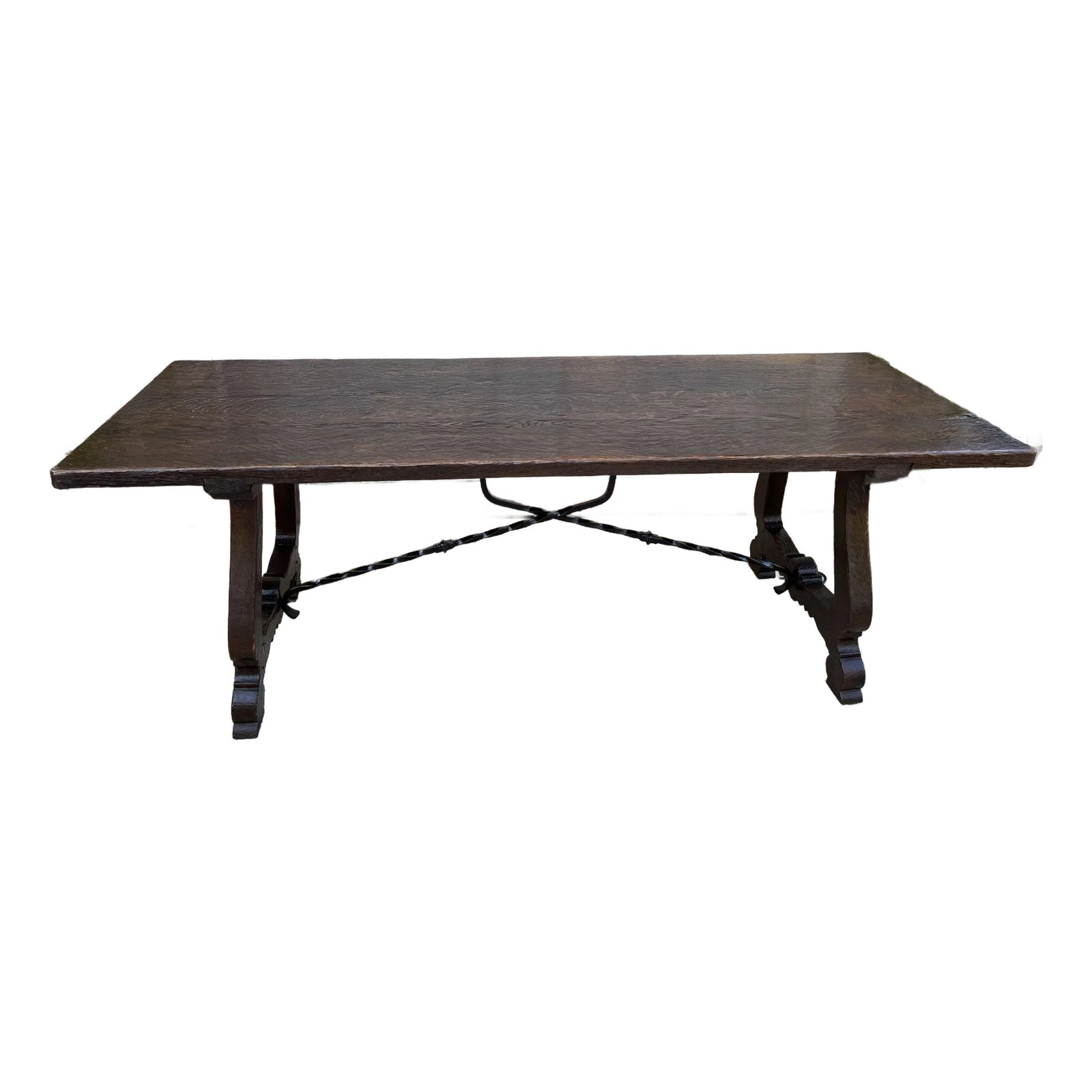 Antique French Oak Dining Table Spanish Catalan Console Kitchen Island ...