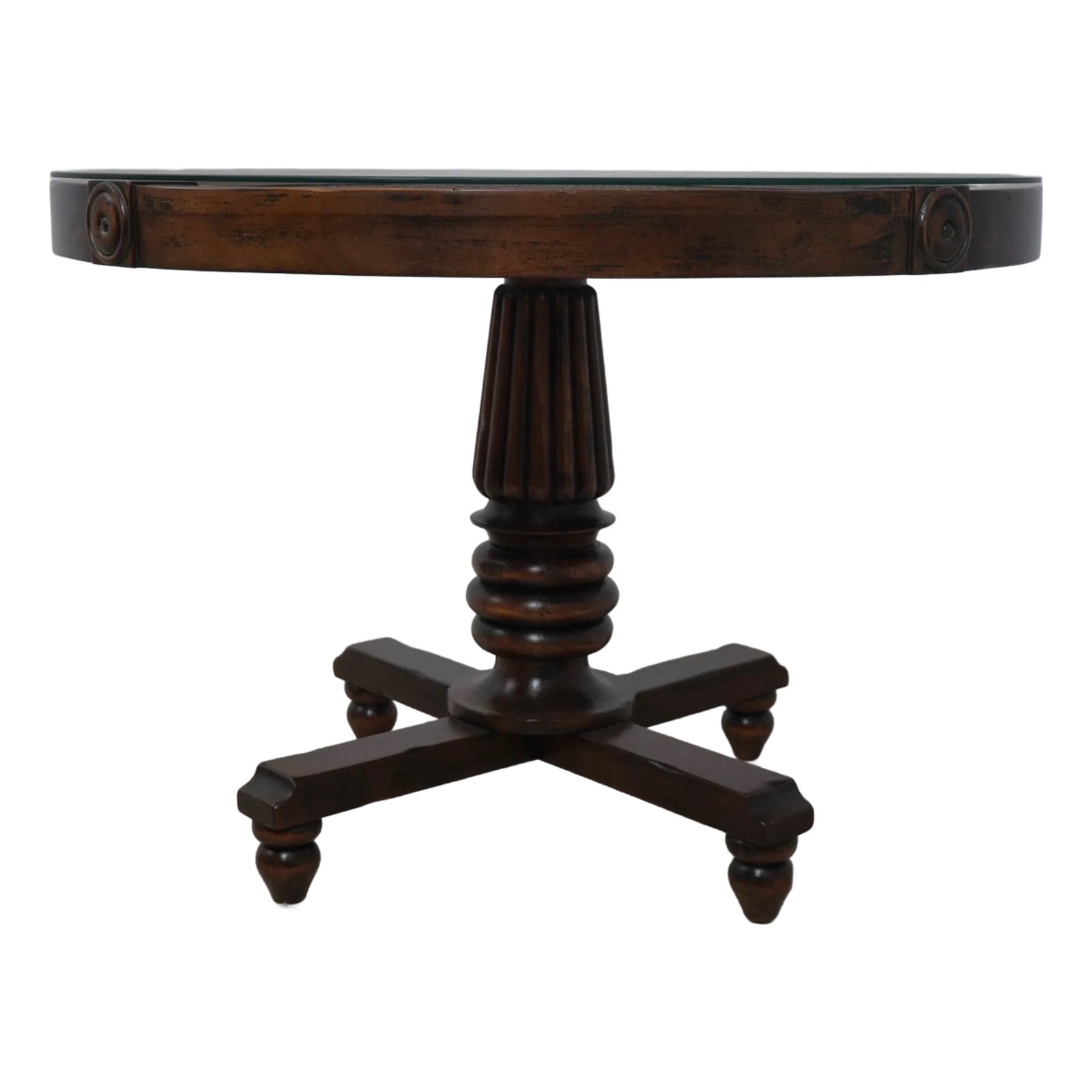 Bloomingdales Round Italian Continental Center Dining Table | Chairish